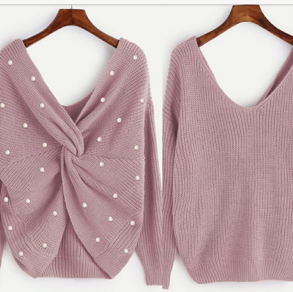 womens | Sweaters | Wow Twist Back Bejeweled Off The Shoulder Sweater ...